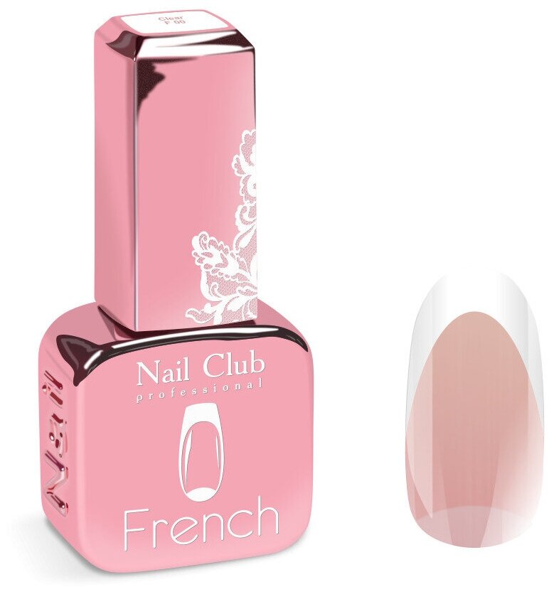 Nail Club professional Гелевый лак для французского маникюра F00 Clear 13 мл.
