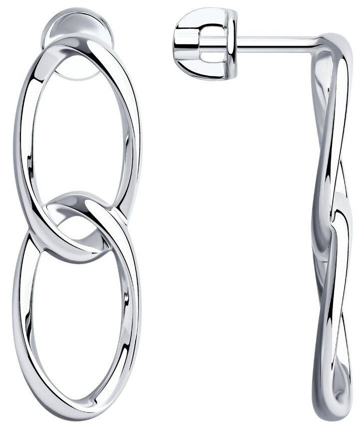 Серьги пусеты, серебро, 925 проба, родирование