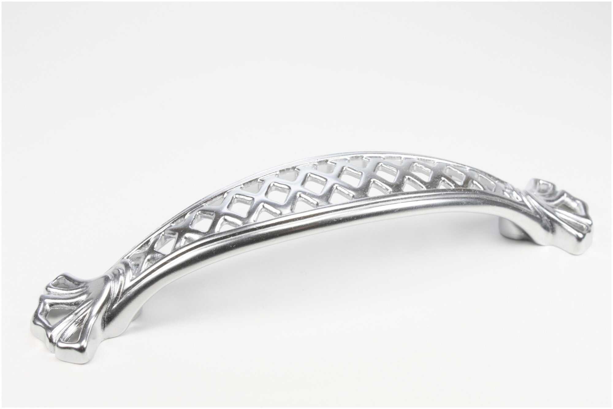 Ручка мебельная Roberto Marella, скоба "Вариета", с покрытием матовый хром, комплект 2 шт, 138*27*28, межцентровое растояние 96 мм