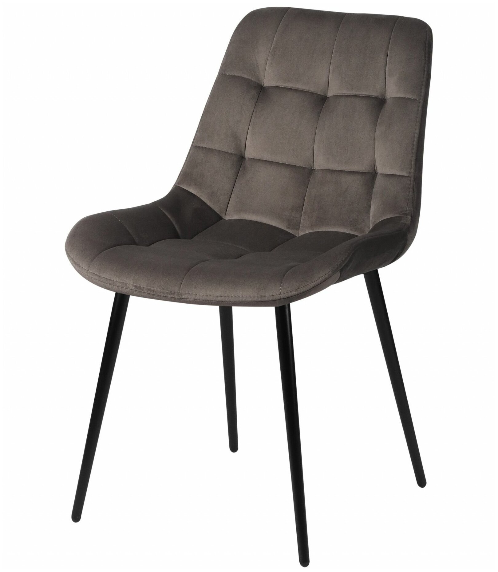 Стулья кухонные Ambe Эйден, мягкие со спинкой, темно-серый, с черными ножками, 2 шт