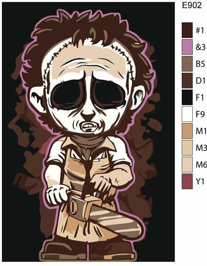 Детская Картина по номерам E902 "Кожаное лицо" 20x30