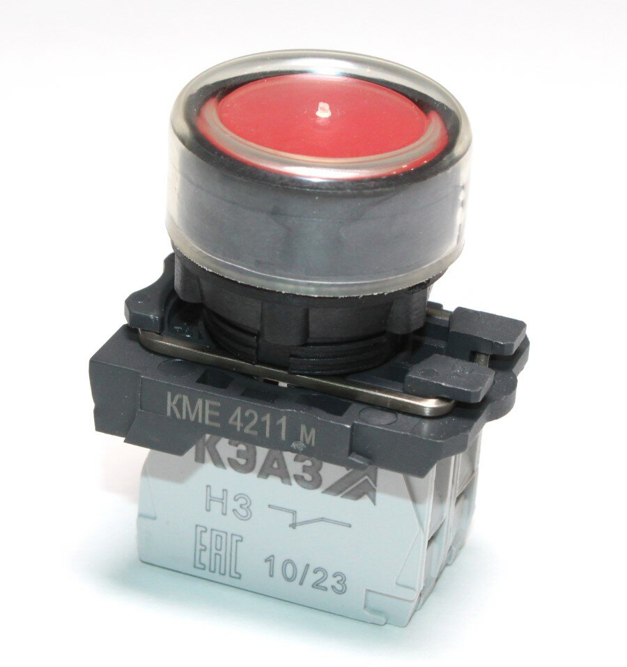 Кнопка КМЕ 4211м без фиксации NO+NC IP65, красная, КЭАЗ