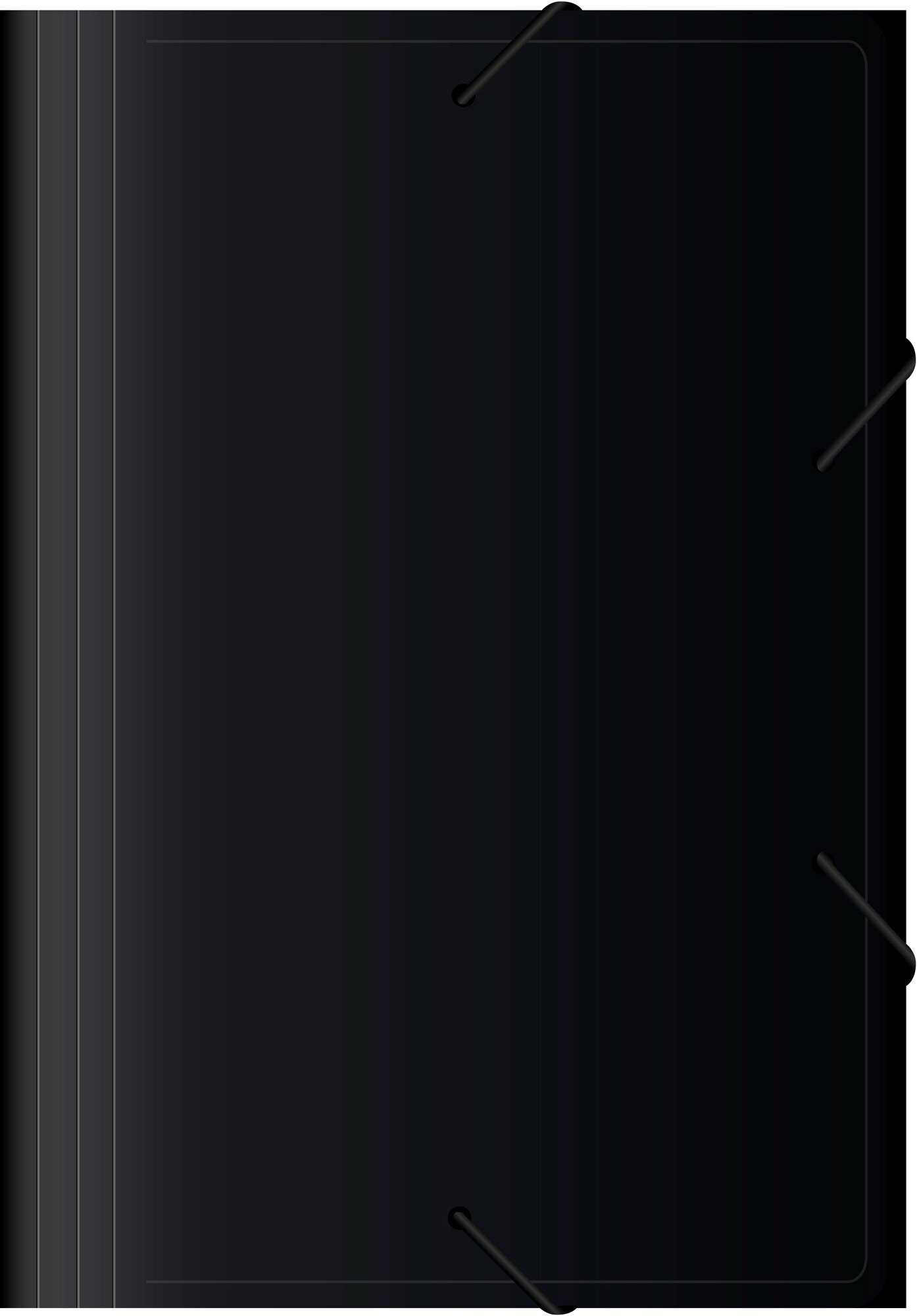 Папка на резинке, 13 отделений, А4, черная