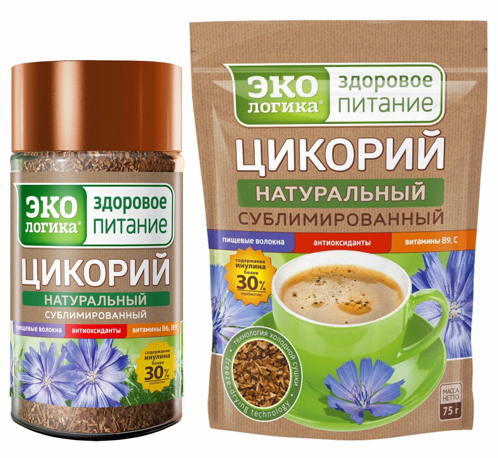 Цикорий Экологика набор (в стекле 85г + в м/у 75г), 2шт