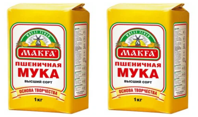 Мука Макфа, высший сорт, 1 кг, 2 шт