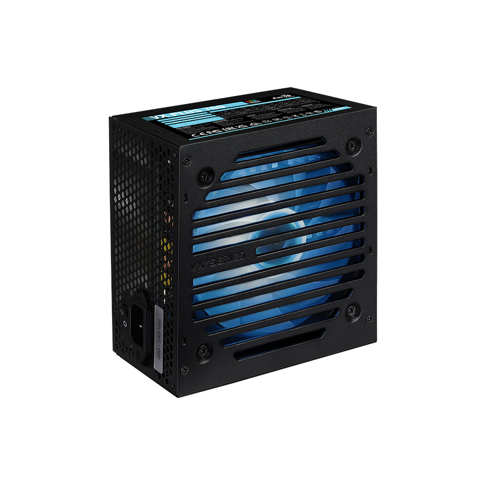 Блок питания AEROCOOL 700W VX PLUS 700 Black RGB (ATX, APFC, 20+4 pin, 2xPCIe 6+2P, 3хMolex, 6xSATA, 120mm fan) (VX PLUS 700 RGB)