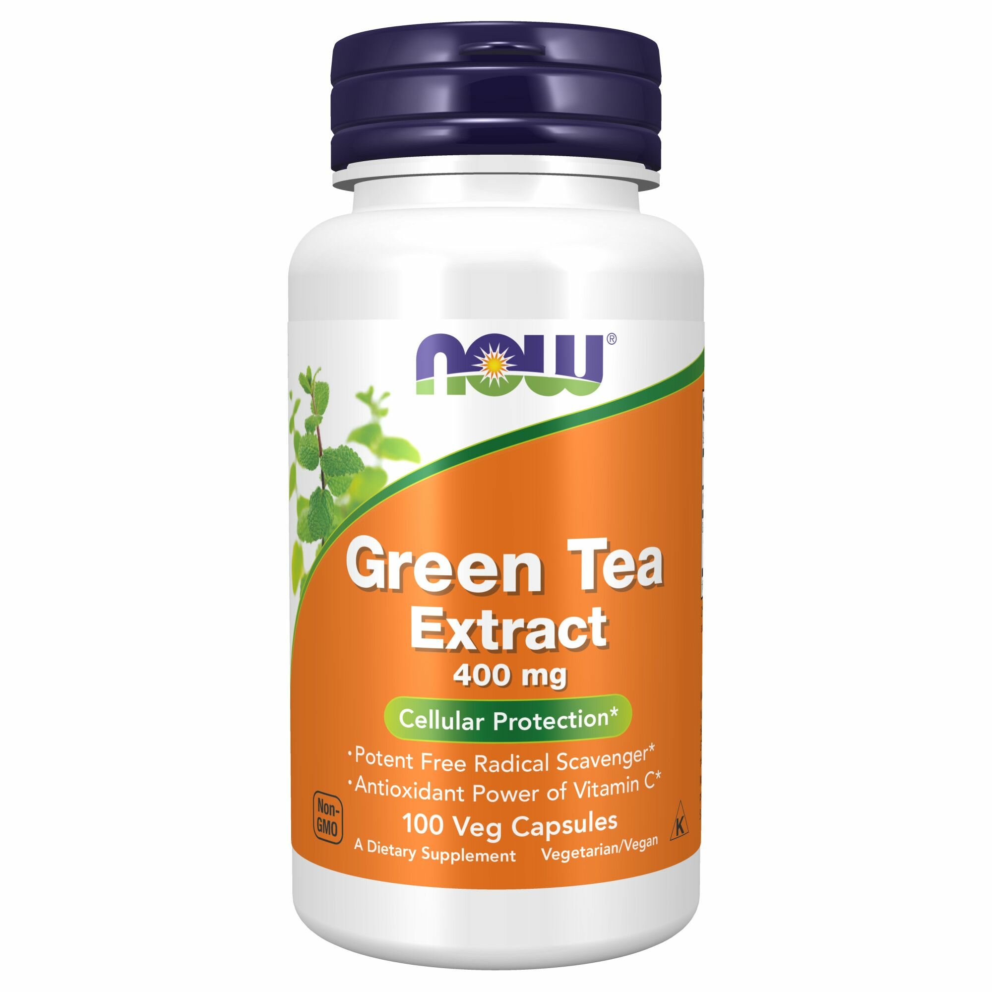NOW Green tea extract 400 mg, экстракт зеленого чая 100 капсул