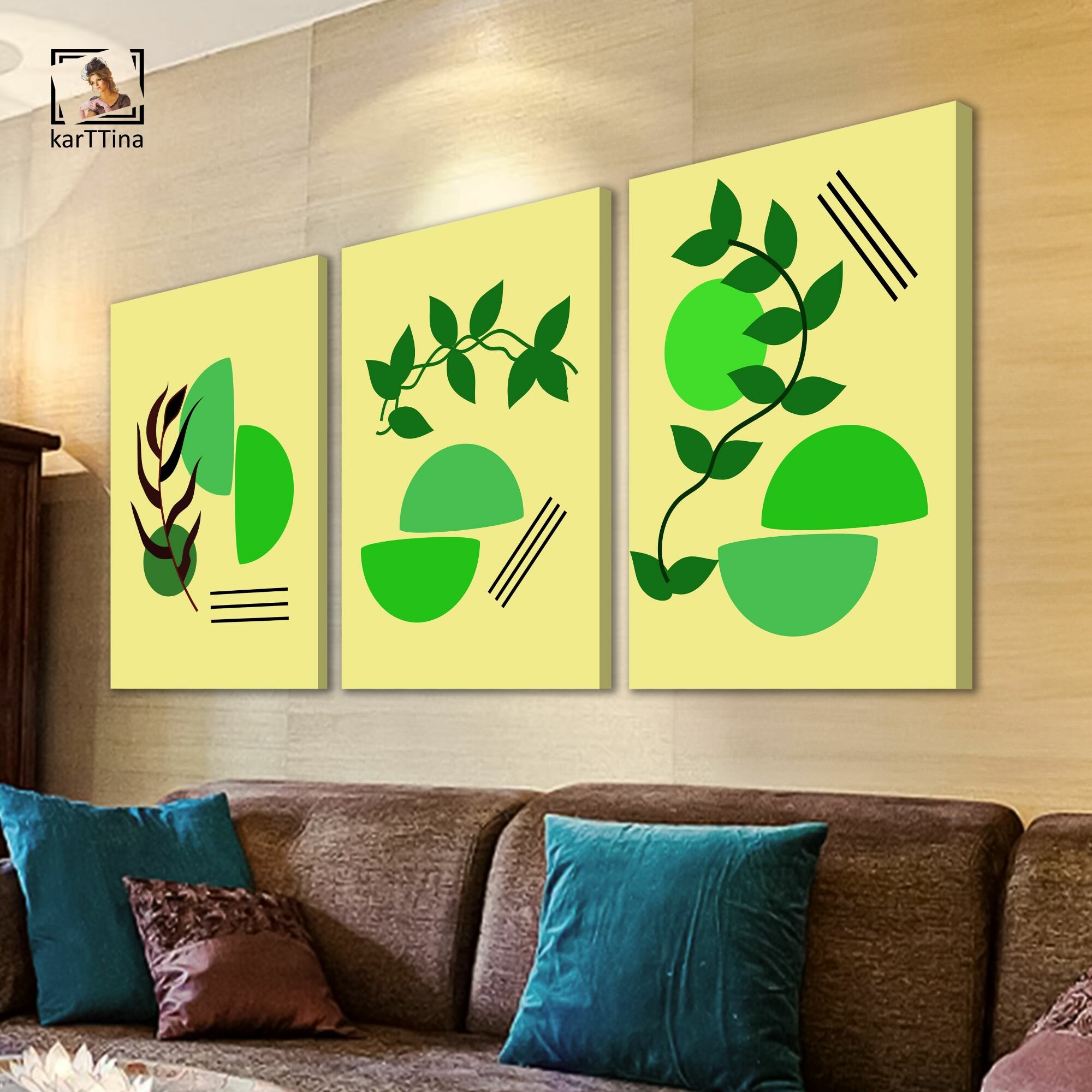 Картина на стену, интерьерная "Ветка яблони", 150 см х 70 см