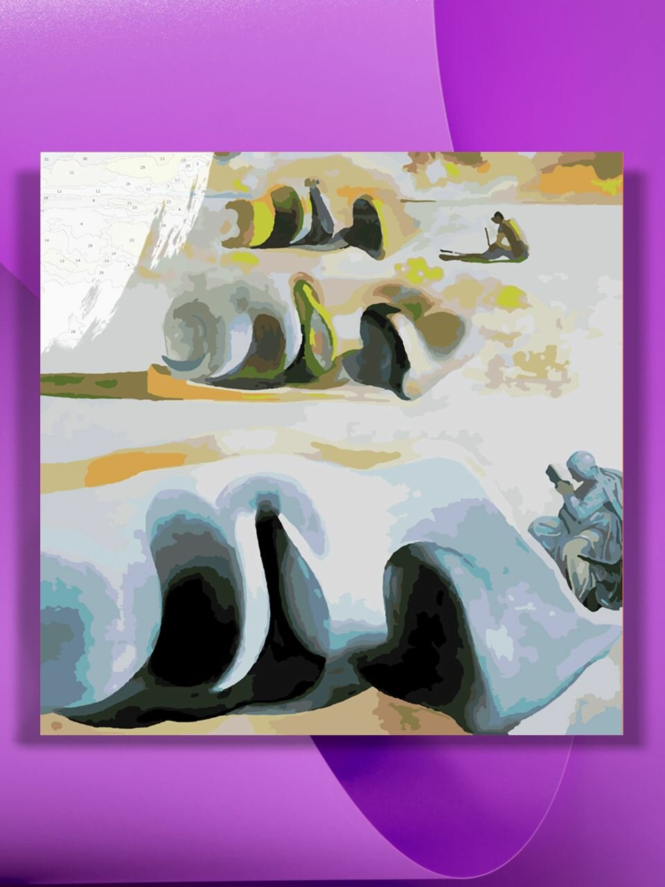 Картина по номерам на холсте Сальвадор Дали - Три знаменитые загадки Гала, 40 х 40 см