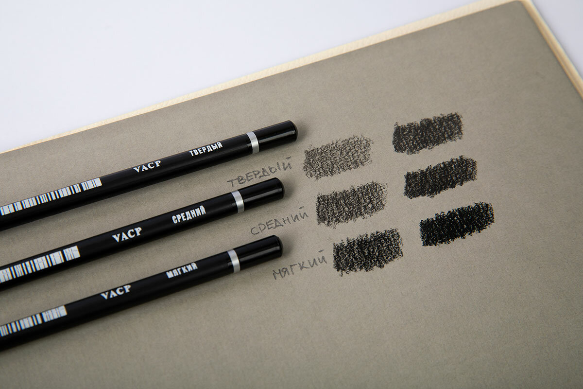 VISTA-ARTISTA Карандаш угольный VACP-FG38 цвет мягкий (в ассортименте) - 1 шт.