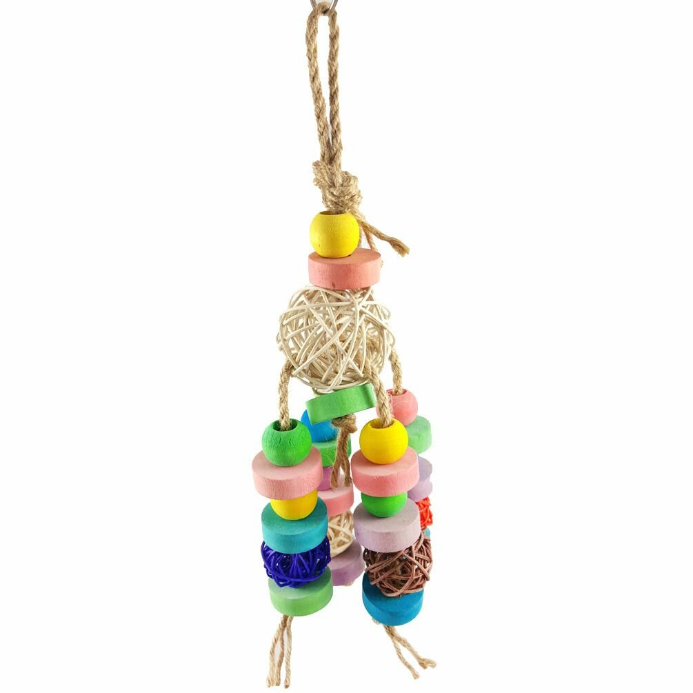 Bird village Эко плетенка игрушка подвеска для птиц 10*3*30cm
