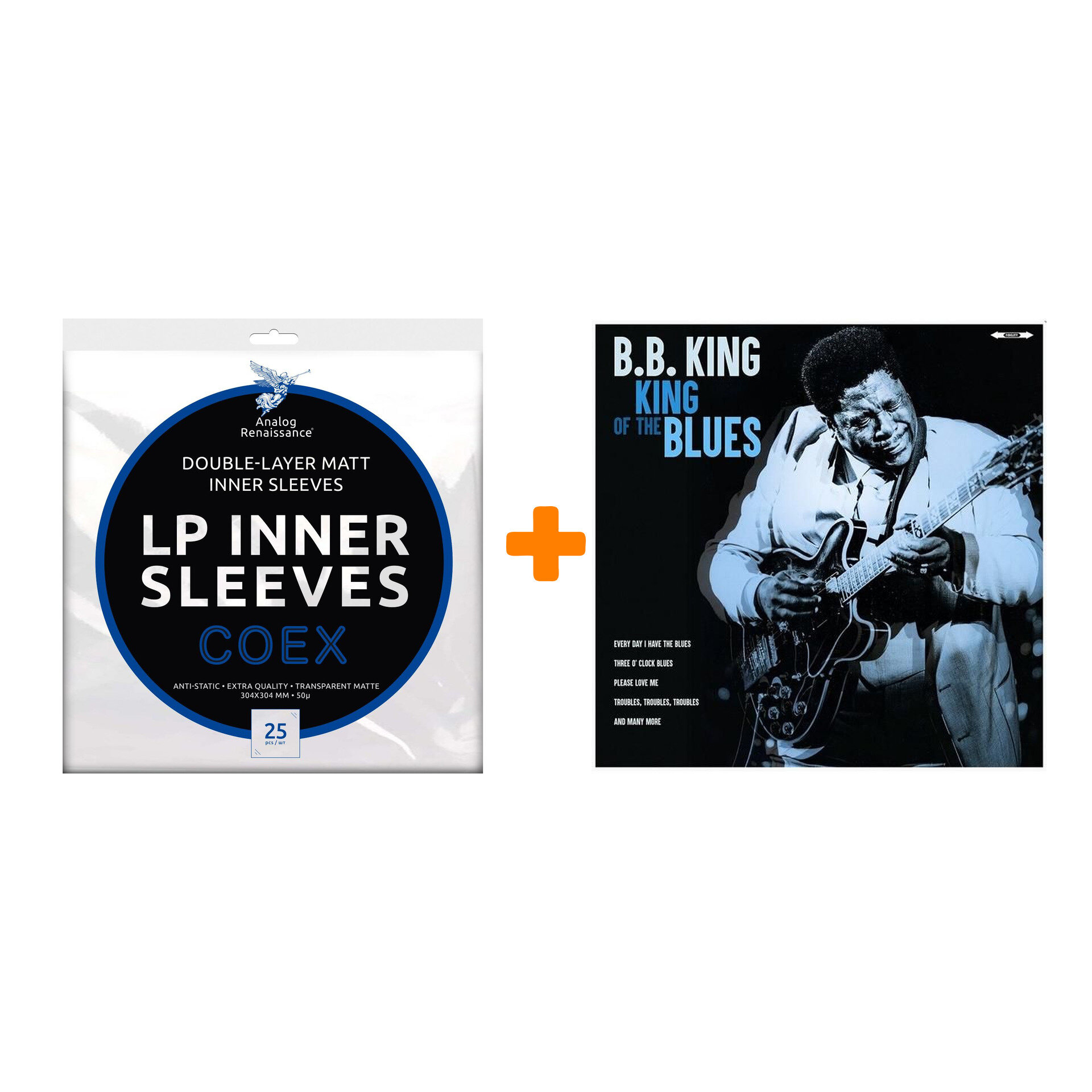 B.B.KING King Of The Blues LP + Конверты внутренние COEX для грампластинок 12" 25шт Набор