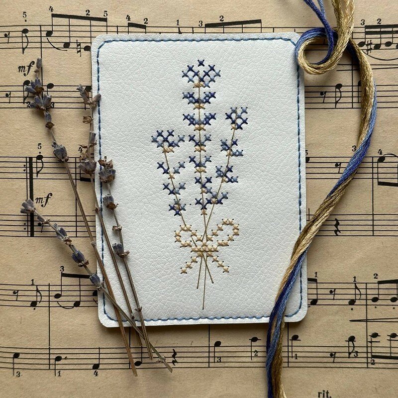 Набор для вышивания Neocraft #НК-10c Визитница "Лаванда" вертикальная, Счетный крест, 8 х 11 см