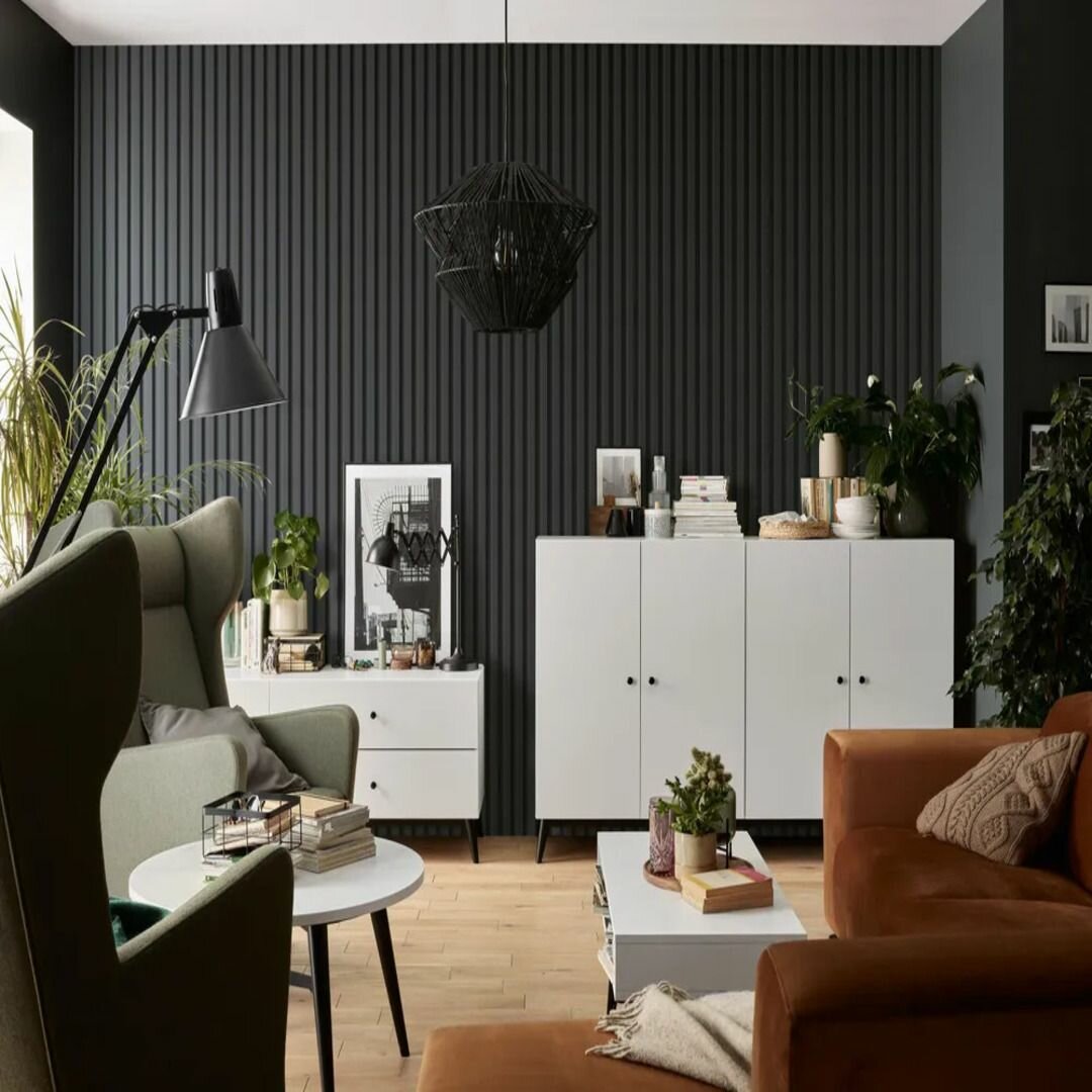 Стеновая, потолочная реечная панель 3D VOX LINERIO L-LINE ANTHRACITE 2,65. Комплект 7 шт. + планки левая и правая