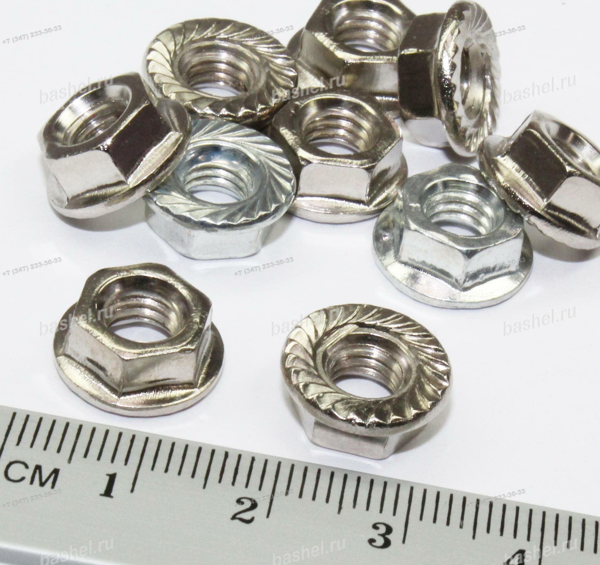 Гайка М6 со стопорным бортиком (10шт)