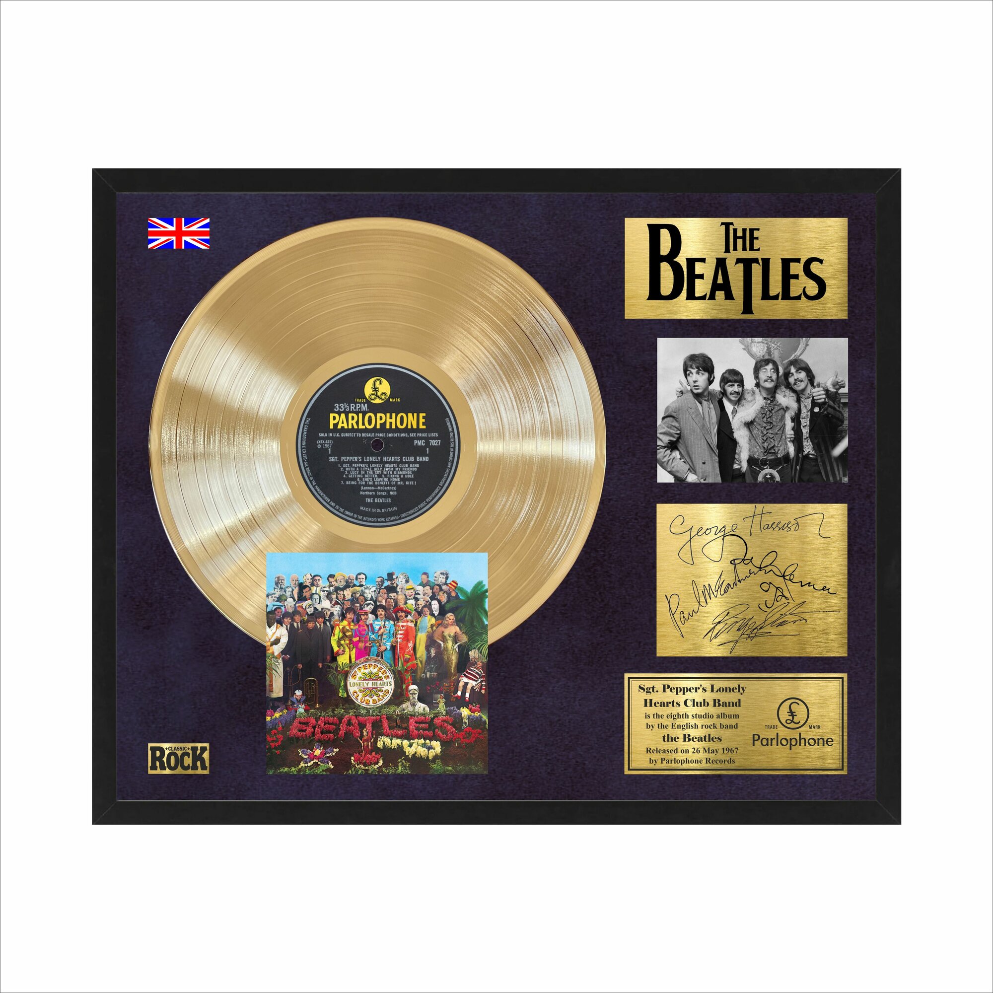 Виниловая пластинка The Beatles в рамке