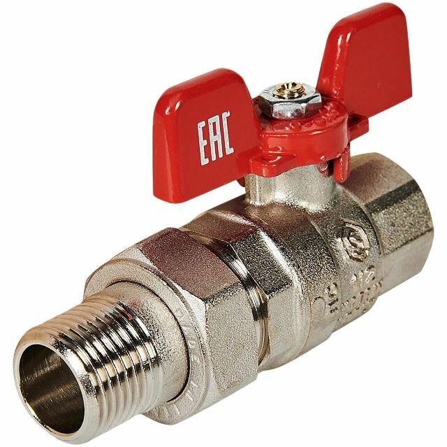 Кран шаровой Stout 1/2" с американкой, внутренняя-наружная резьба, с EPDM