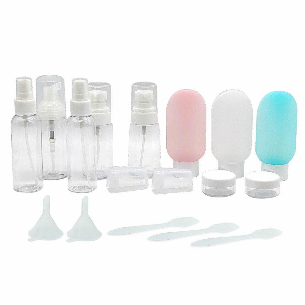 Дорожный набор флаконов в косметичке, 10 флаконов (3х60 мл / 5х50 мл / 2х10 мл), DASWERK (дасверк), 609303, 609303