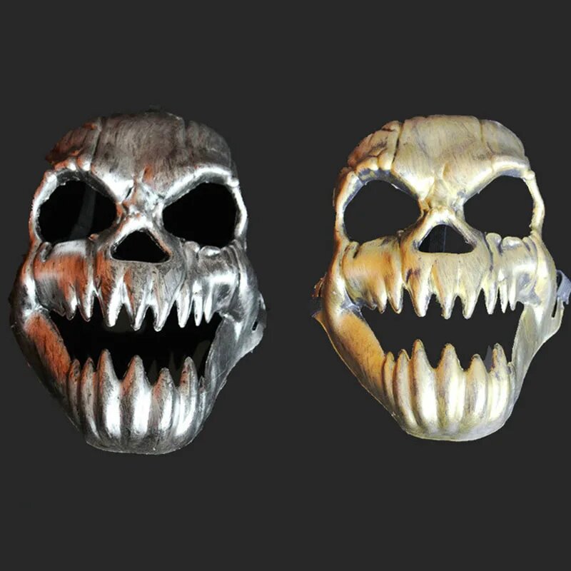 Ретро маски с черепом, золотые и серебряные, для взрослых Silver