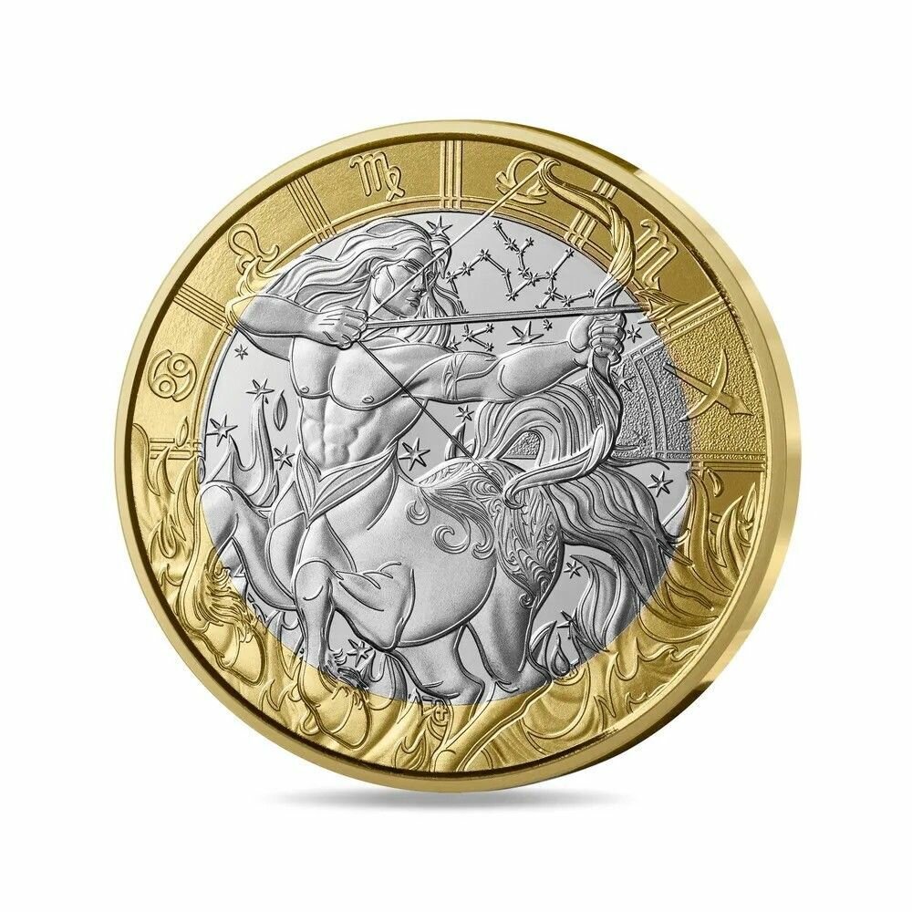 Монета 5 евро 2025 г. Знаки Зодиака - Стрелец. Франция.
