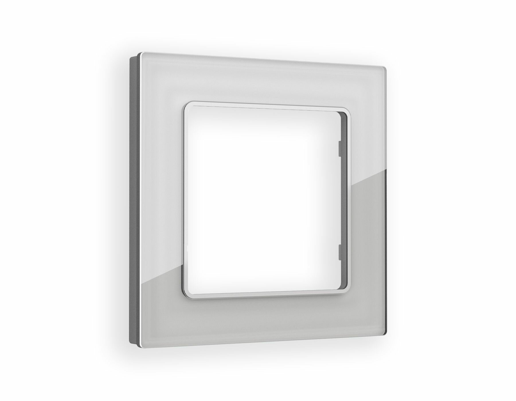 Рамка Ambrella Volt ALFA Platos (Серебро Стекло органическое) 1-ая AF330401