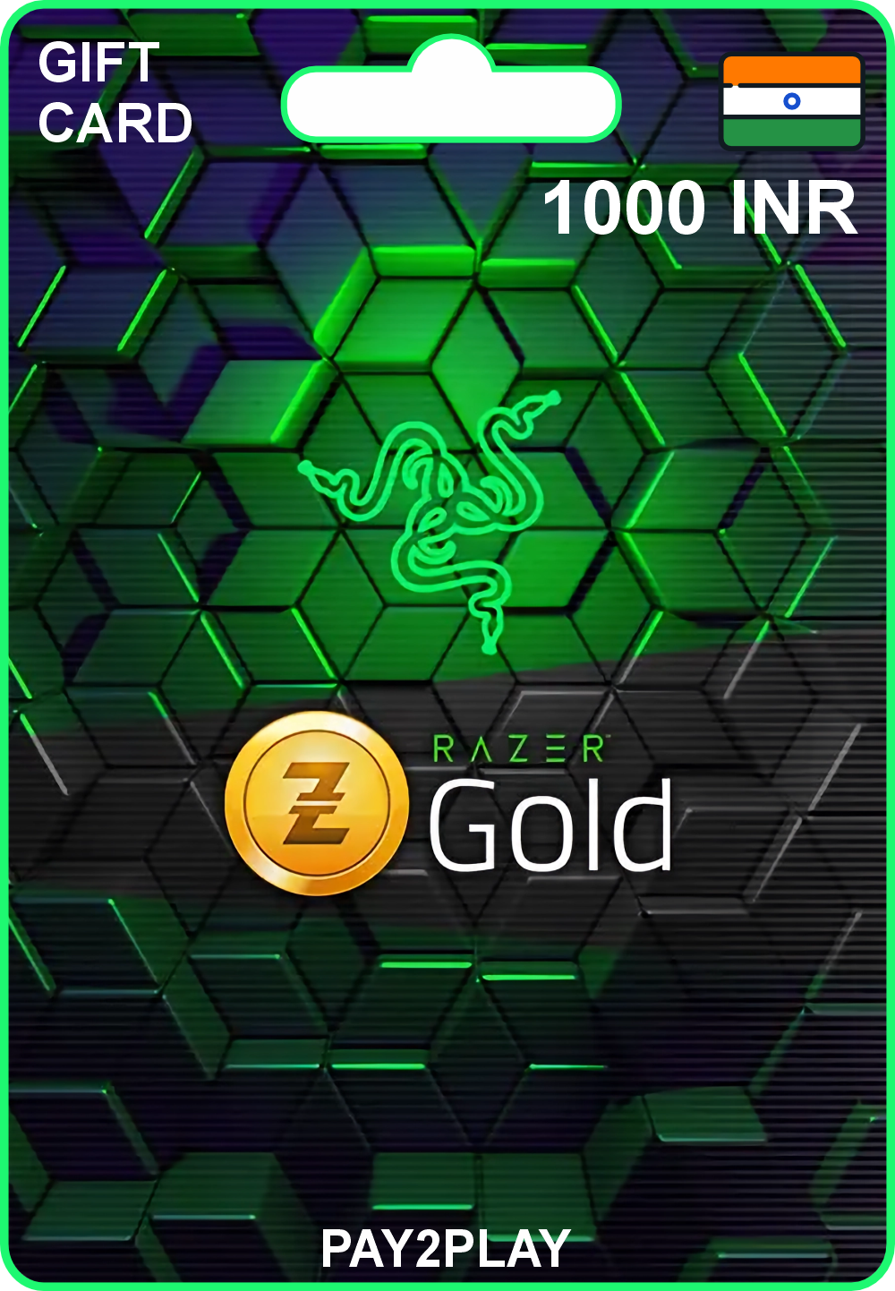 RAZER GOLD 1000 INR карта пополнения / Индия / Цифровой код, пополнение счета / RAZER GOLD Gift Card India