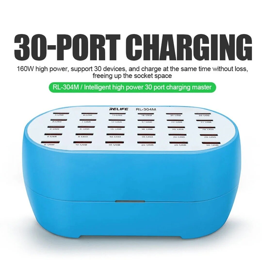 Зарядная станция Relife RL-304M, 30USB, 160W