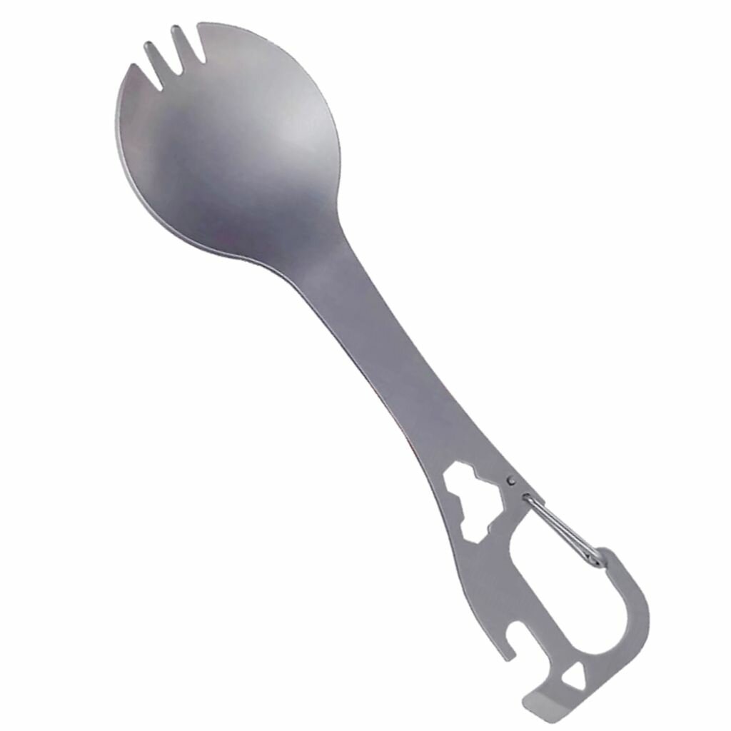 Посуда для кемпинга Spork из нержавеющей стали с ложкой-вилкой Открывалка бутылок 5 в 1 Многофункциональная посуда