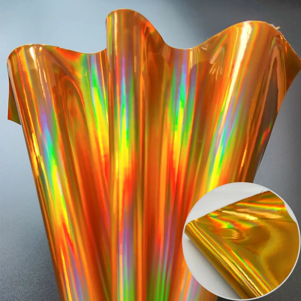 Голографическая кожа Gold A5 20x15см