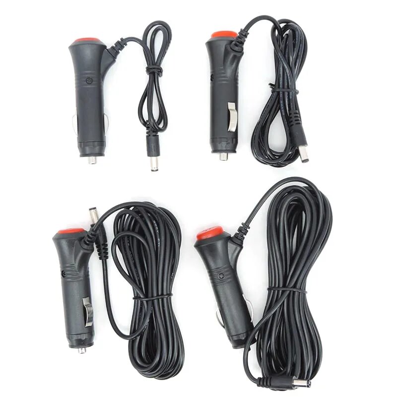 Автомобильный адаптер 12 В 24 В, зарядное устройство, прикуриватель, штекер постоянного тока 5,5x2,1, штекер, адаптер питания, кабель-переключатель для монитора, камеры C 0.5M