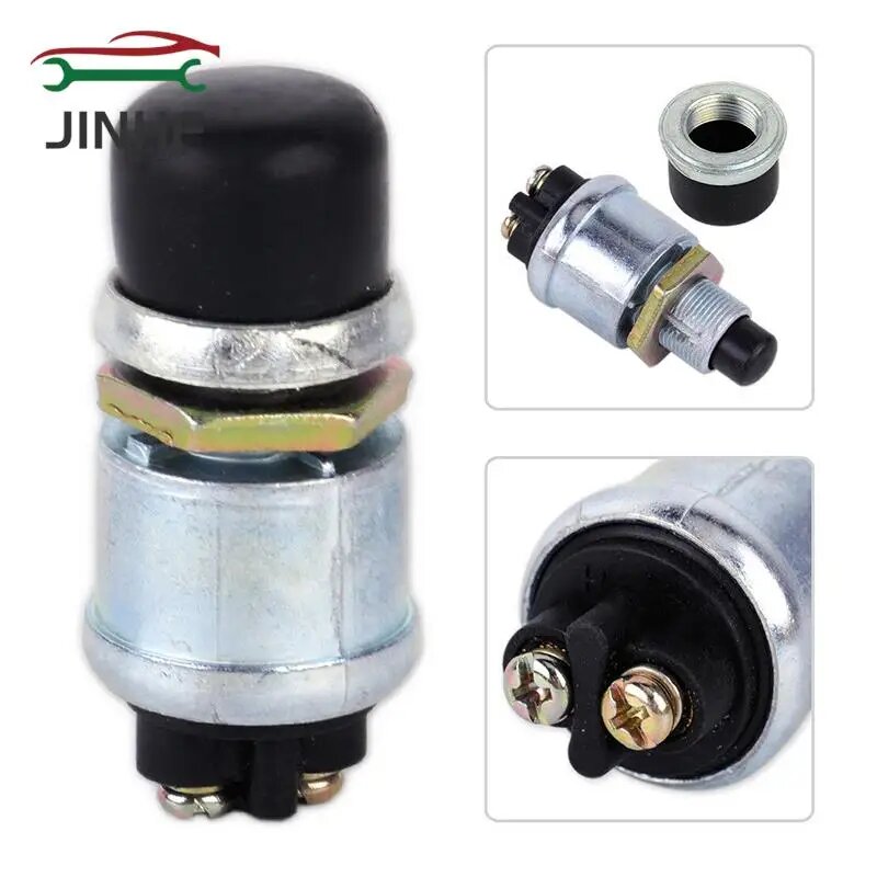 1 ПК, зажигание, стартовый переключатель, 60 А, постоянный ток, 12 В, 24 В, запуск двигателя грузовика, водонепроницаемый, нажимной, стартер, звуковой сигнал, сменная кнопка, автомобильный переключатель