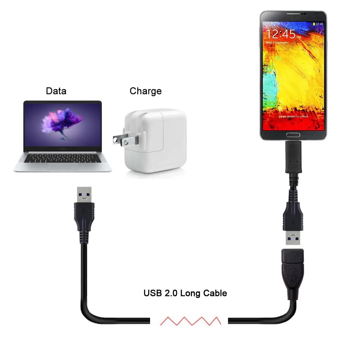USB 2.0 кабель 0,5 м — фото 1