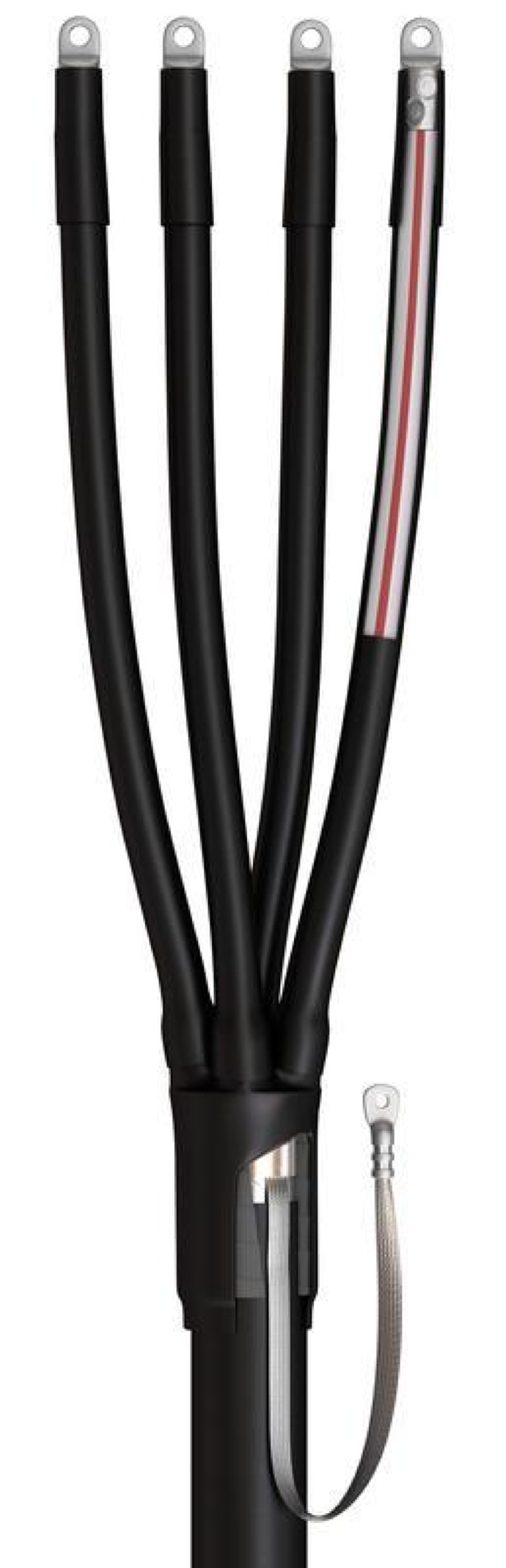 Муфта кабельная концевая КВТ 4ПКТп-1, изоляция пластик, черная, 505мм, 25/50мм2, 4 жилы, нг-LS / электрика