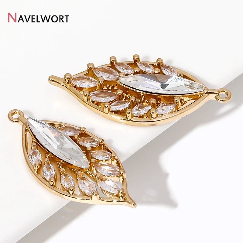 Подвески-листья NAVELWORT, 18K позолота, 4 шт.