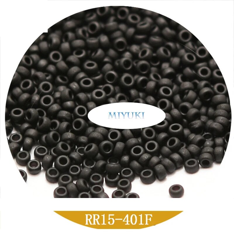 Бусины Miyuki RR15-401F черные, 1,5 мм