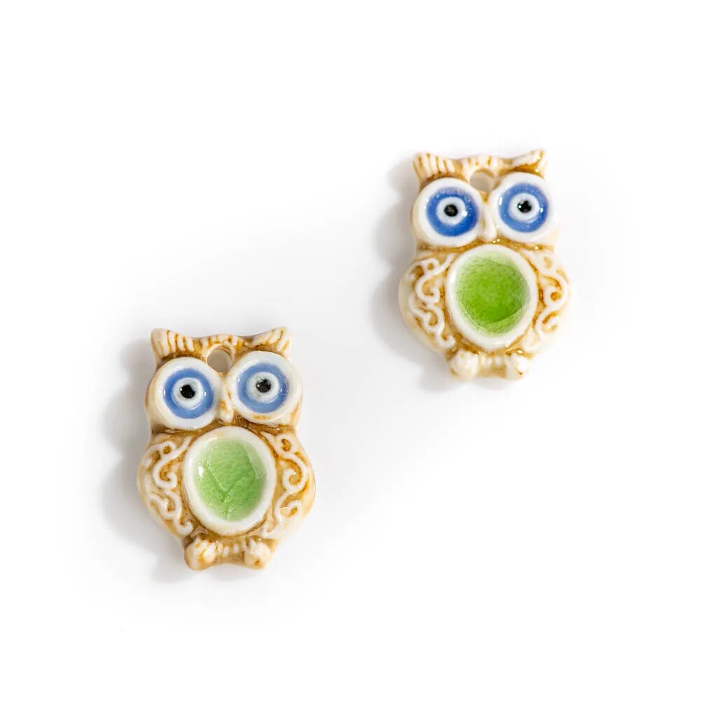 50 #2 шт винтажный керамический кулон в виде совы, бисер ручной работы, маленькая сумка, бусы, оптовая продажа, DIY ювелирные аксессуары # XN242