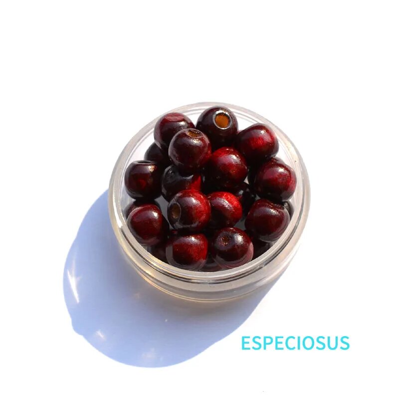 Деревянные бусины ESPECIOSUS 10 мм 100 шт Бордовый, dark red