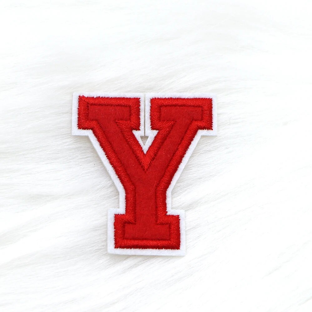 Нашивки с красными буквами для вышивки Красный, Y