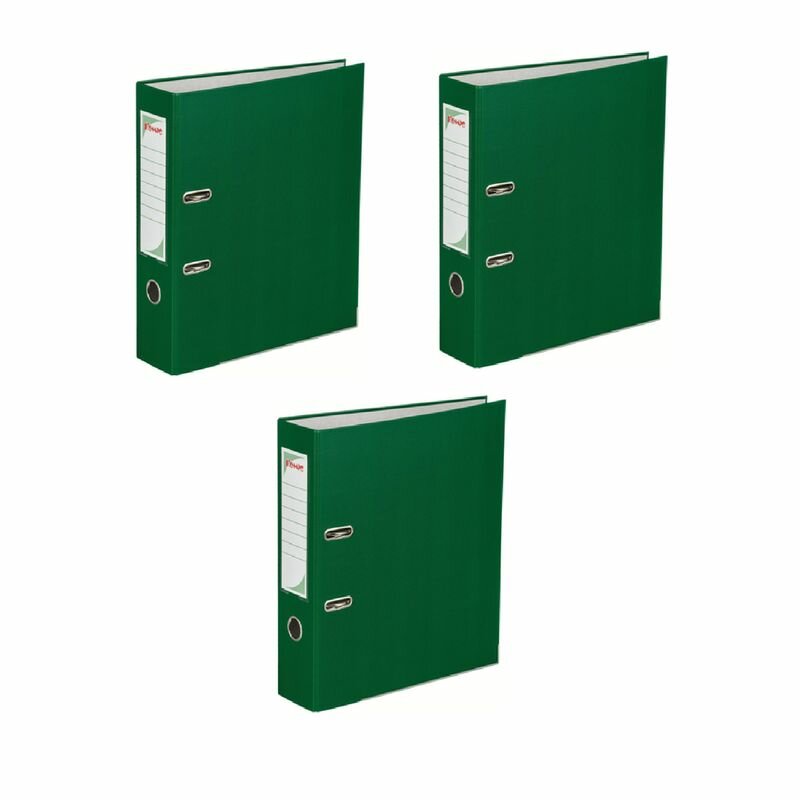 Комус Папка-регистратор, Экономи, 80 мм, с арочным механизмом, зеленая, 3 уп.