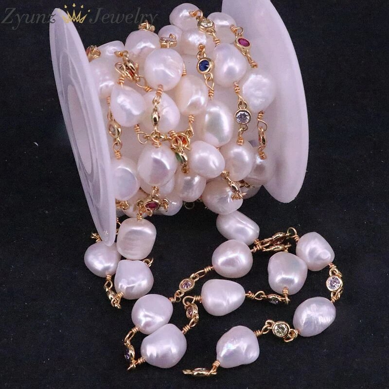Цепочки из натурального жемчуга Zyunz Jewelry 3 метра gold color