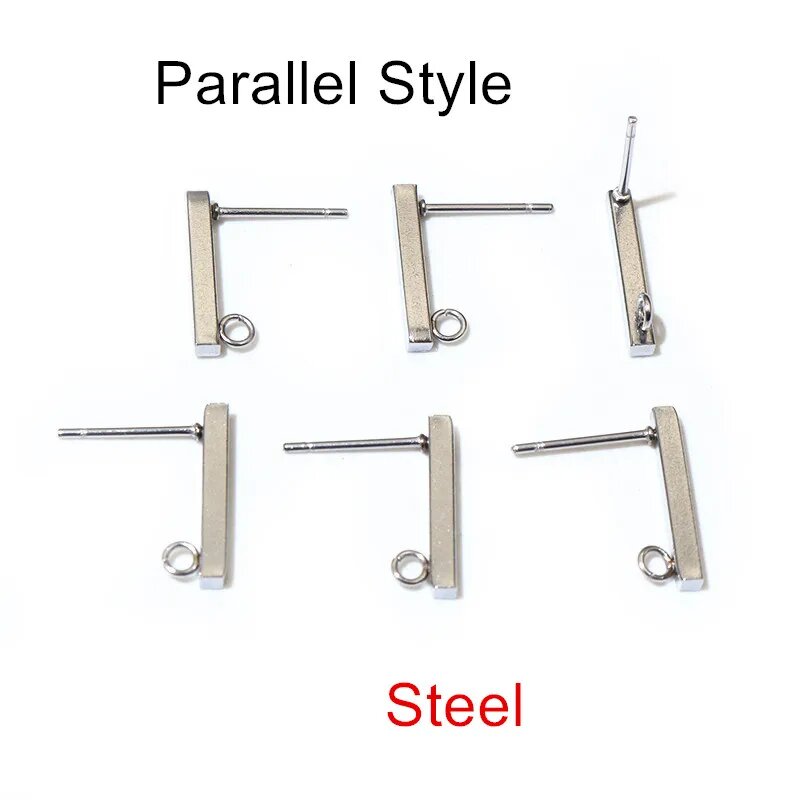 Серьги-гвоздики Wadsfred Cabos из нержавеющей стали 20 шт 10x2mm, Parallel Steel