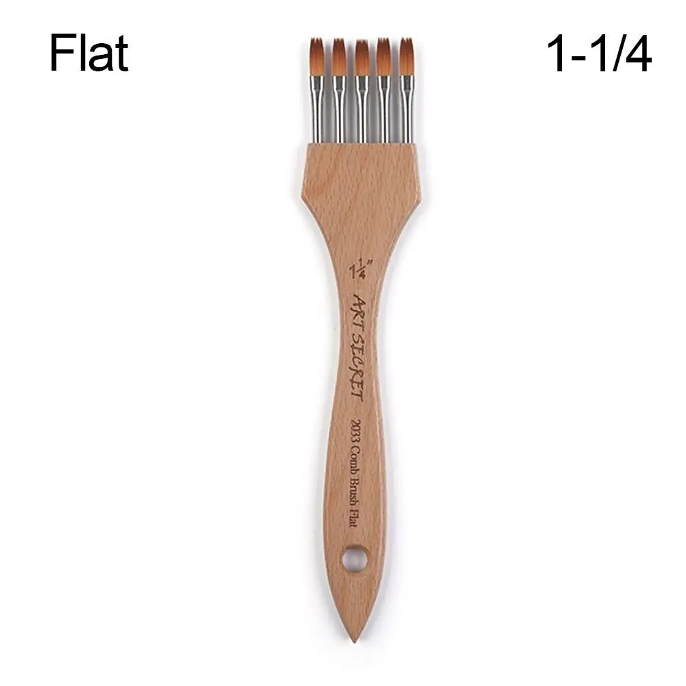 Набор кистей для рисования из нейлона и бамбука 1-1-4-Flat