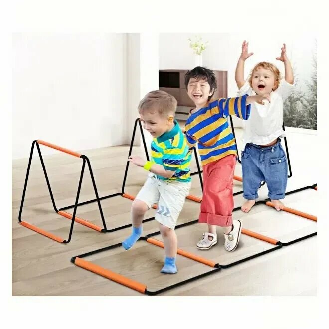 Координационная дорожка Cпортивная лестница для спорта, 8 сеток, Апельсин