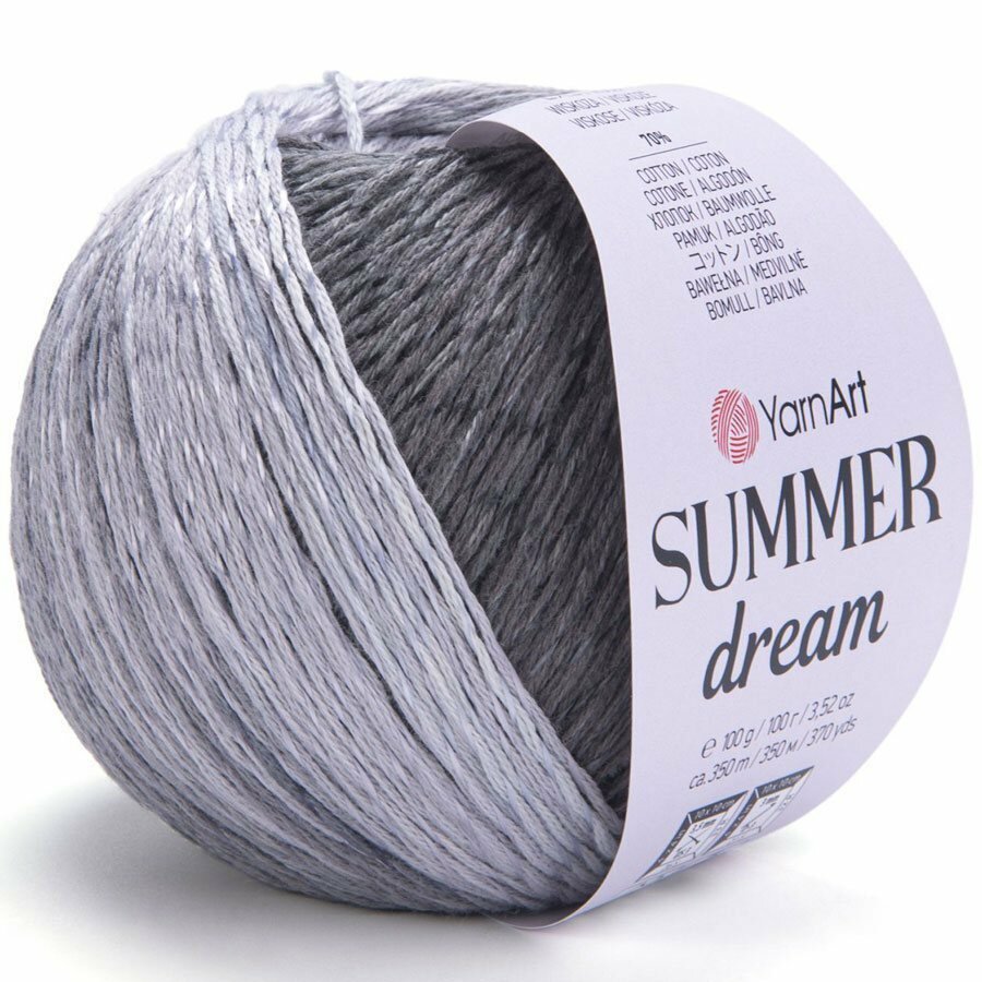 Пряжа Yarnart SUMMER DREAM 4316 серый принт (4 мотка)