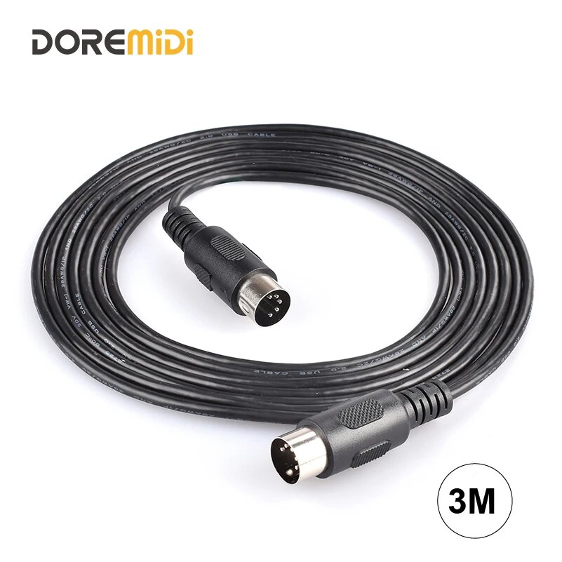 MIDI кабель штекер-штекер 5-DIN, 3 м, черный