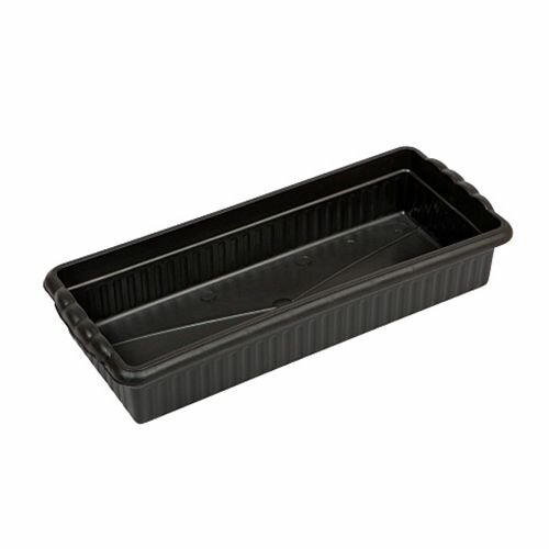 Ящик для цветов радиан, многоразовый, пластик, черный, 45х19х9 см