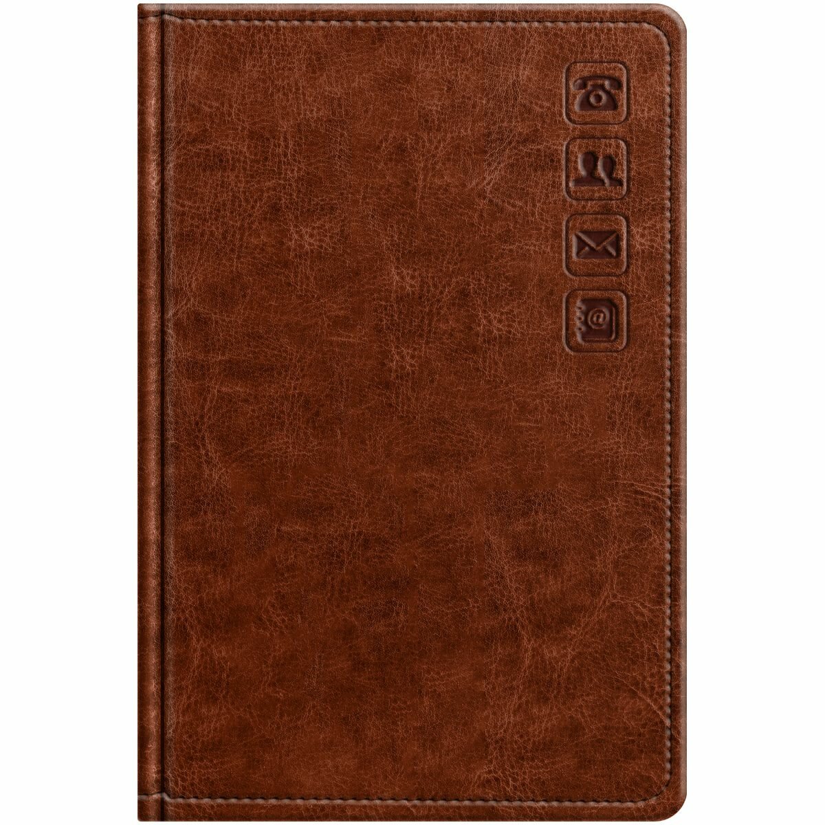 Телефонная книга А7 BG "Nebraska. Brown" (64л, кожзам, с вырубкой) (Pb7_63336)