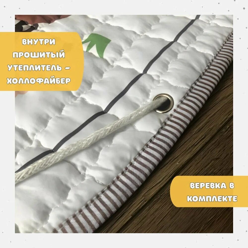 Коврик детский для ползания 150x150х1 см Premium "Happy animals". Детский развивающий коврик "Зелень" — фото 1