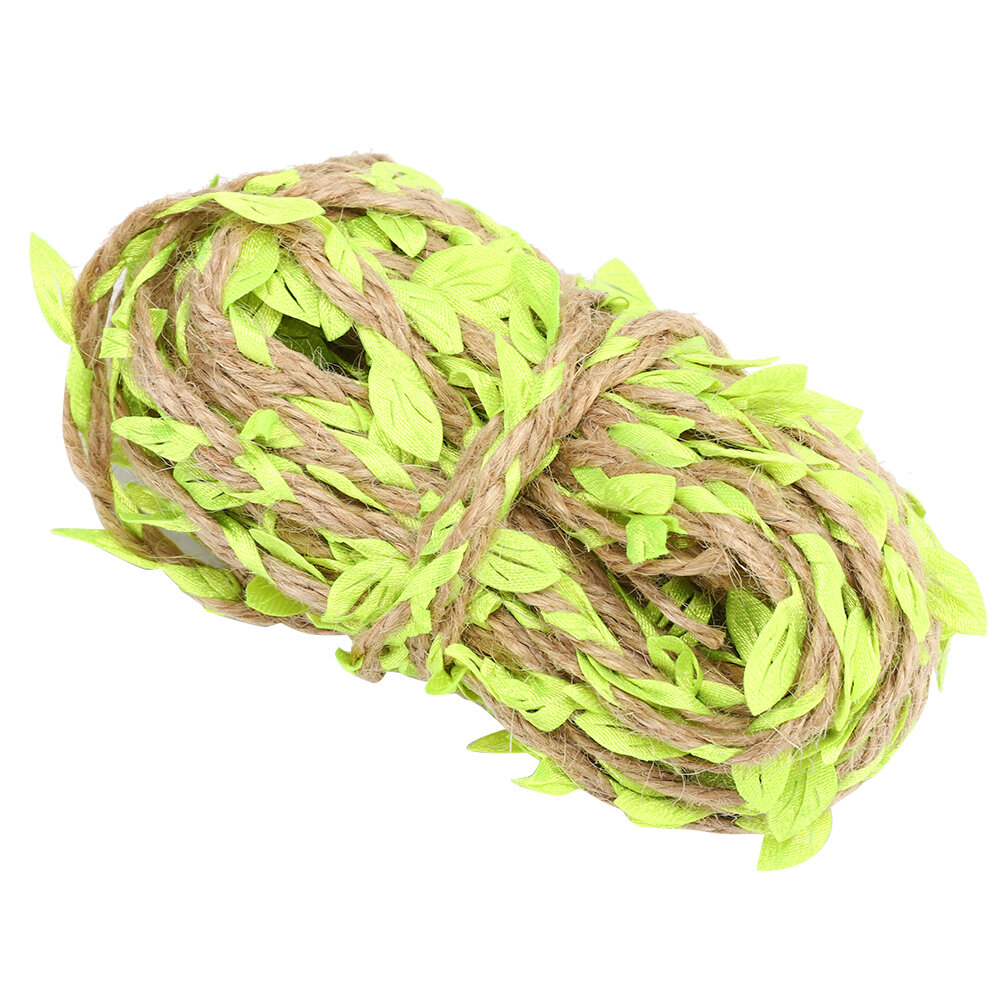 Искусственная виноградная листья лист листа DIY Гарленда украшения для свадебного сада Дом 10 м/32,8 фута флуоресцентного зеленого