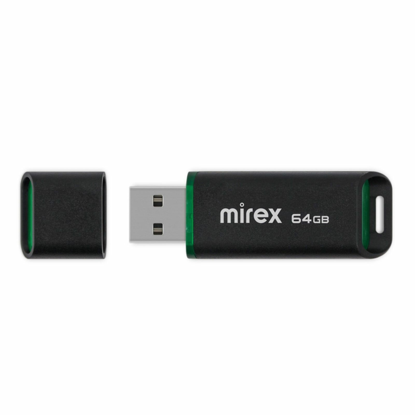 Флешка Mirex SPACER, 64 Гб , USB2.0, чт до 25 Мб/с, зап до 15 Мб/с, чёрная